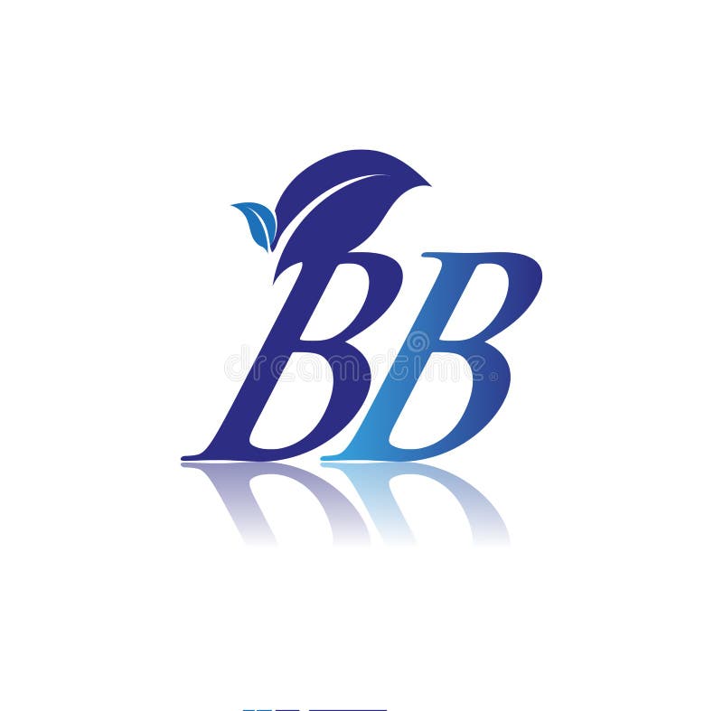 Initial Letter BB with Leaf Logo, Colored Blue Nature and Environment ...