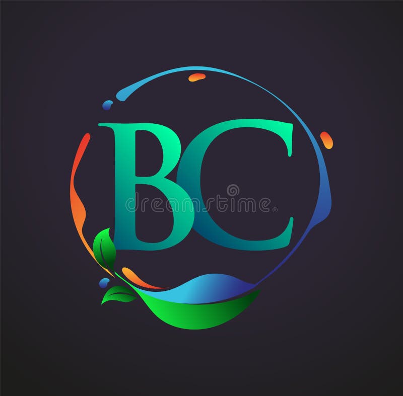 Initial Letter BC with Nature Elements Logo, Colorful Nature and ...