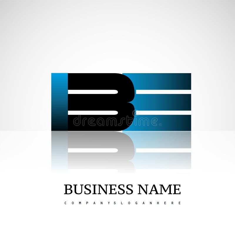 Initial Letter BE Uppercase Modern and Simple Logo Linked Blue and ...