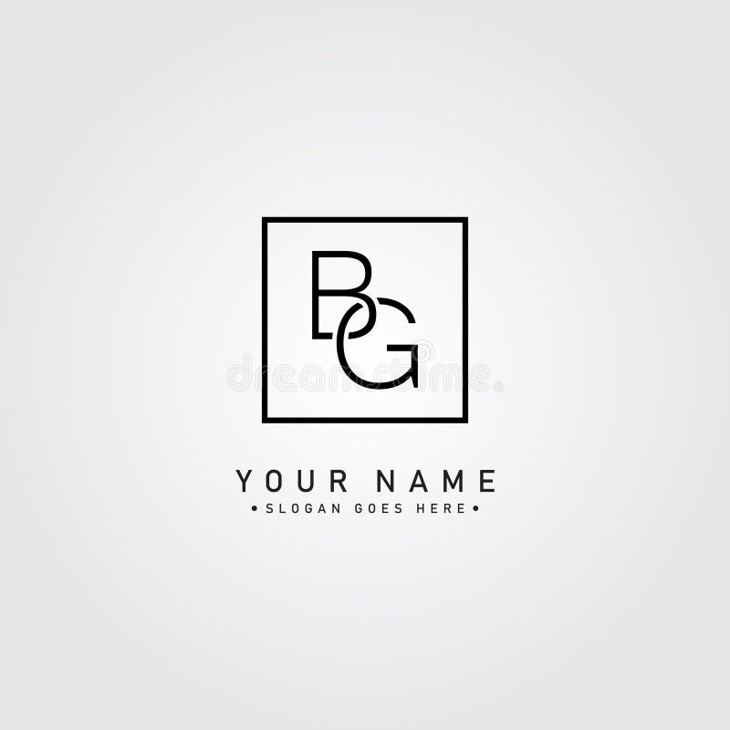 Initial Letter BG Logo - Simple Monogram Logo for Alphabet B and G ...