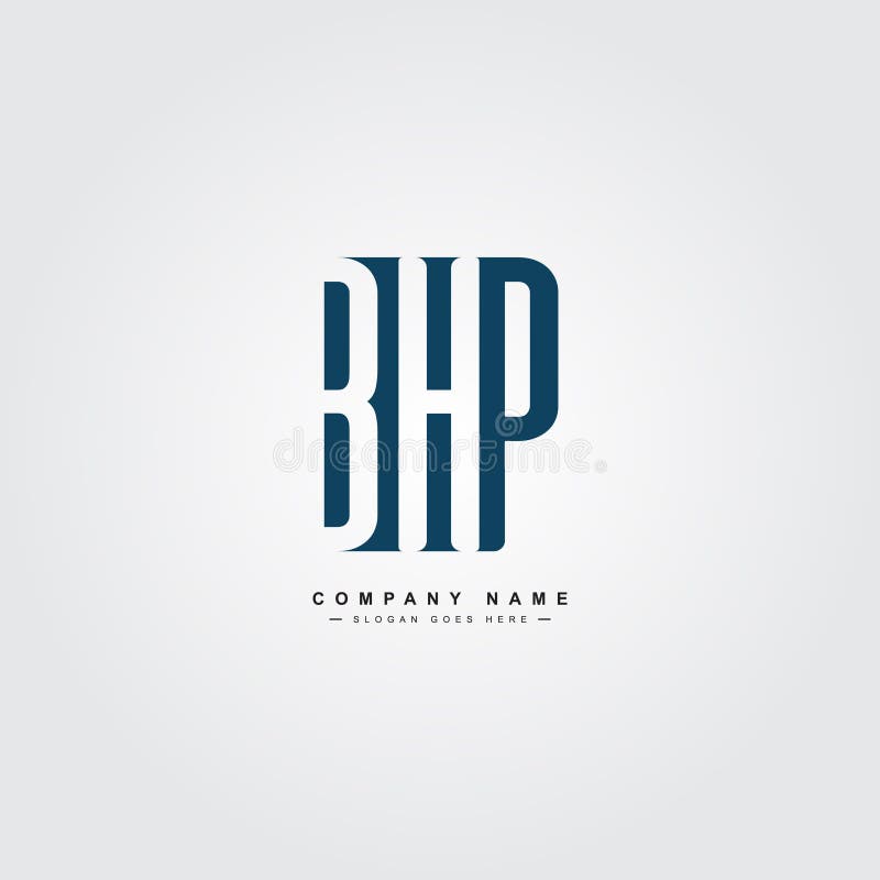 Initial Letter BHP Logo - Simple Business Logo for Alphabet B, H and P ...