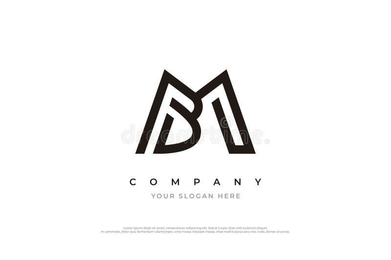 Initial BM Monogram Logo Design Stock Vector - Illustration of font ...