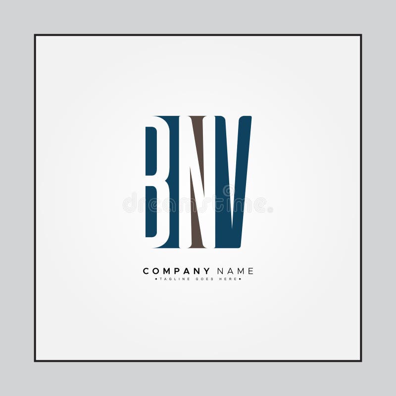 Initial Letter BNV Logo - Minimal Business Logo for Alphabet B, N and V ...