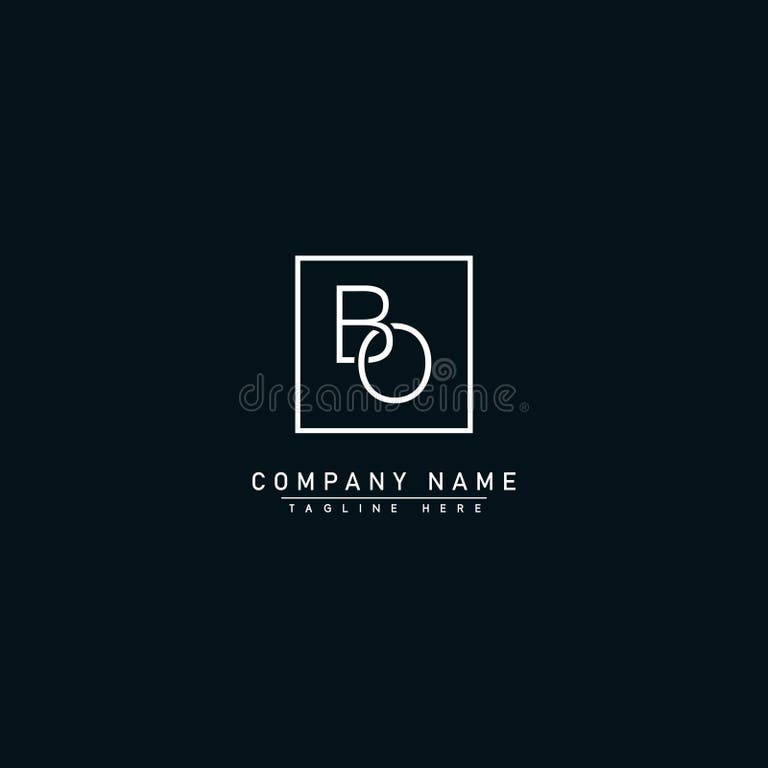 Initial Letter BO Logo - Minimal Monogram Logo Stock Vector ...