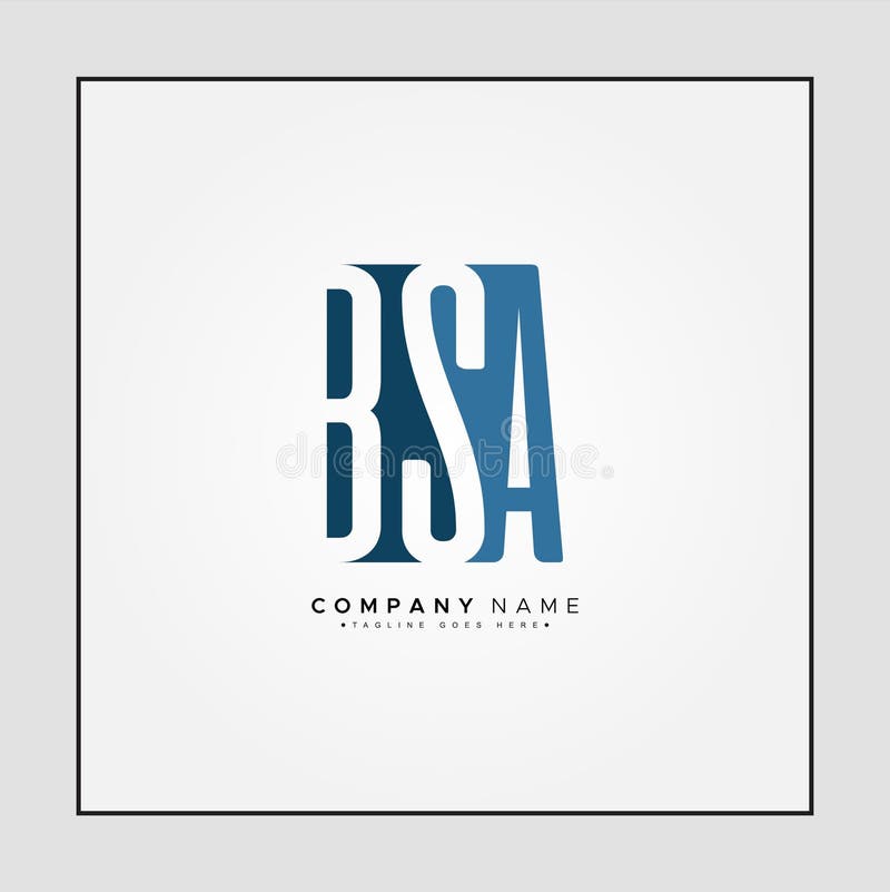 Initial Letter BSA Logo - Simple Monogram Logo for Initials B, S and a ...