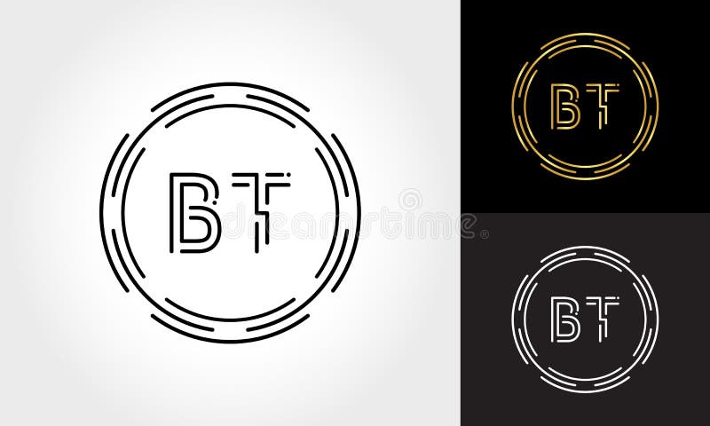 Initial Letter BT Logo Creative Typography Vector Template. Digital ...