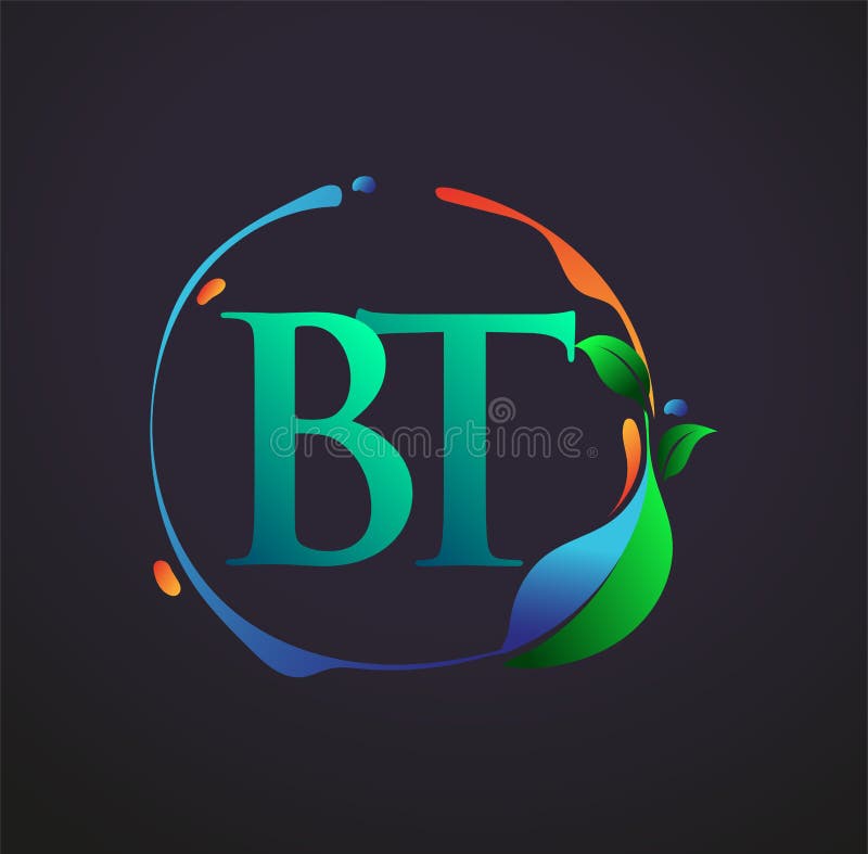 Initial Letter BT with Nature Elements Logo, Colorful Nature and ...