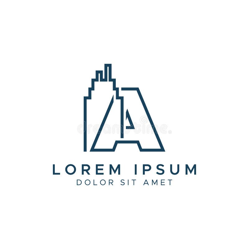 Initial a Letter with Building Logo Design Template Stock Vector ...