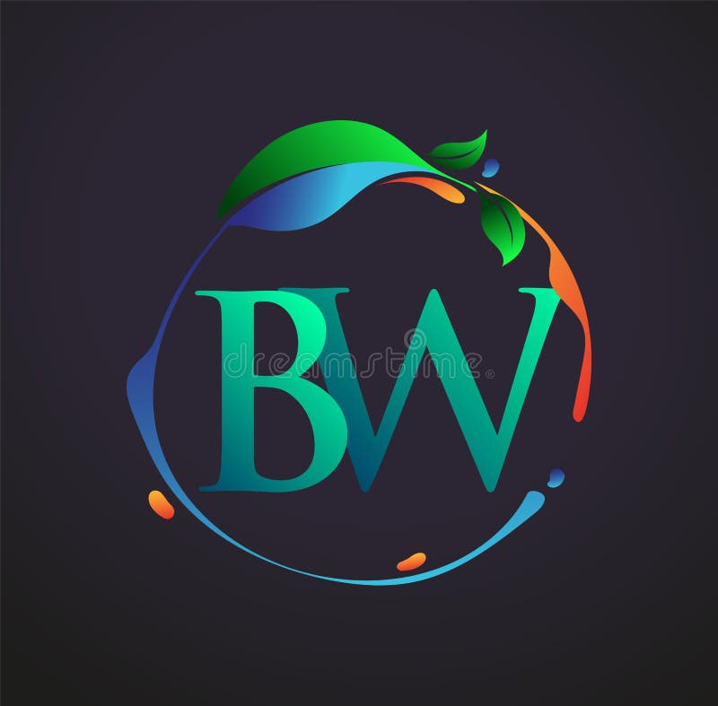 Initial Letter BW with Nature Elements Logo, Colorful Nature and ...
