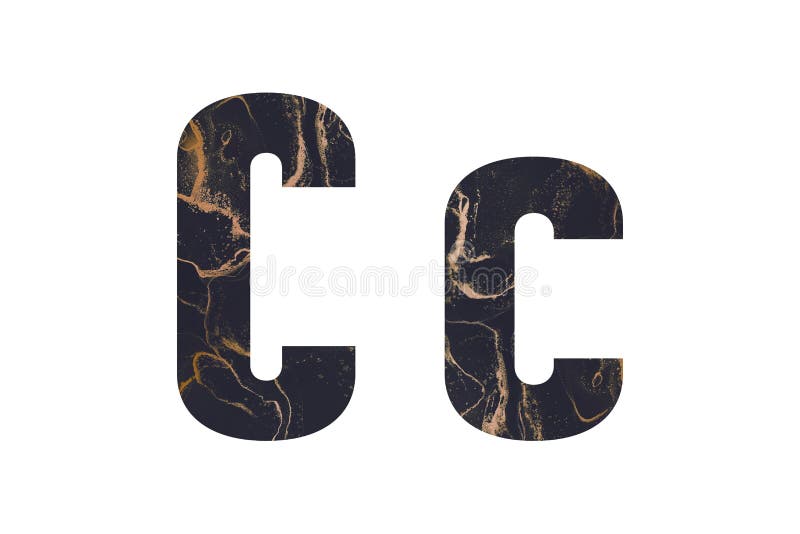 Initial Letter C with Abstract Hand-painted Alcohol Ink Texture Stock ...