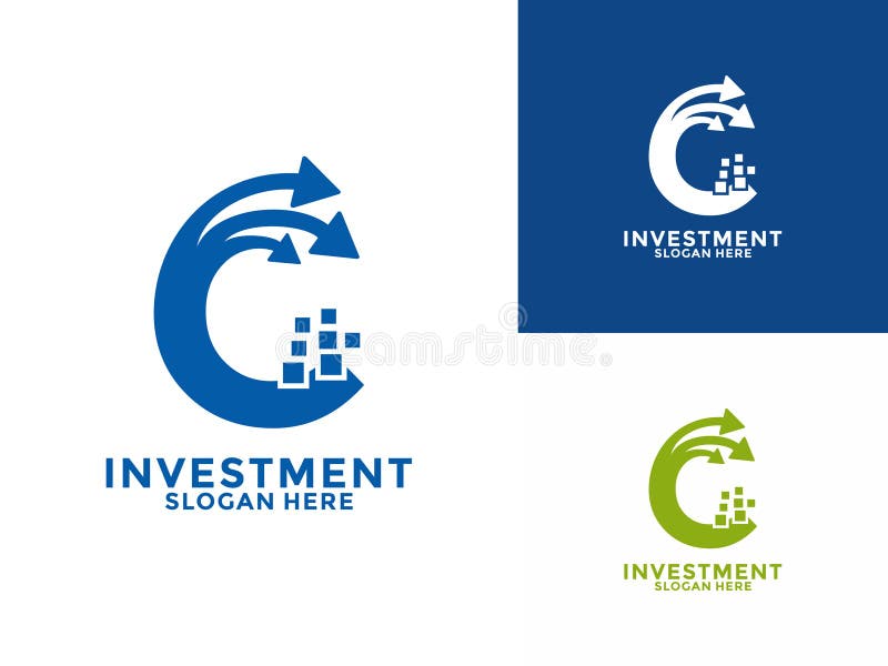 Initial Letter C with Arrow and Digital Dot Logo Design Vector ...