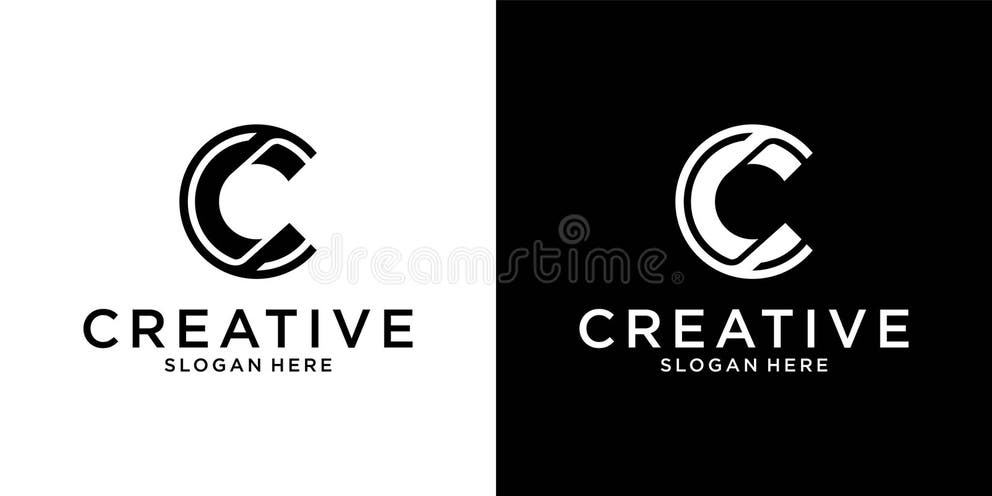 Initial Letter C or CC Logo Design Vector Stock Illustration ...