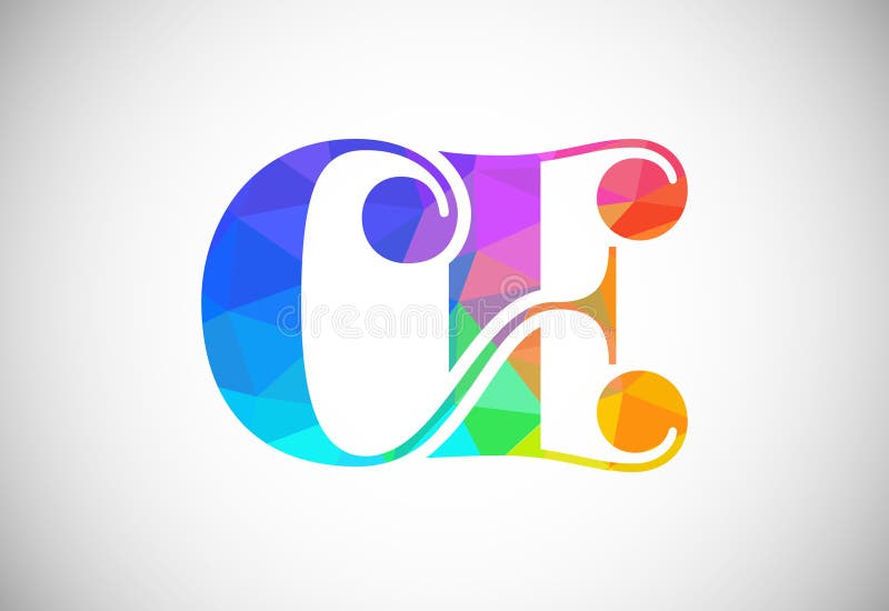 Initial Letter C E Low Poly Logo Design Vector Template. Graphic ...