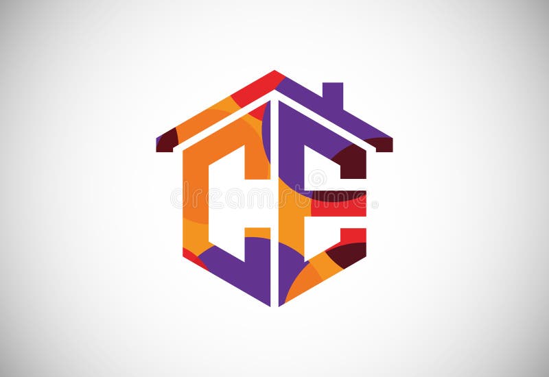 Initial Letter C E Low Poly Logo Design Vector Template. Graphic ...