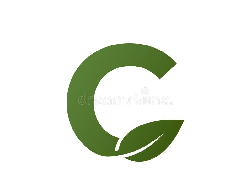 Initial Letter C with Leaf Logo. Alphabet Logotype Design Stock Vector ...
