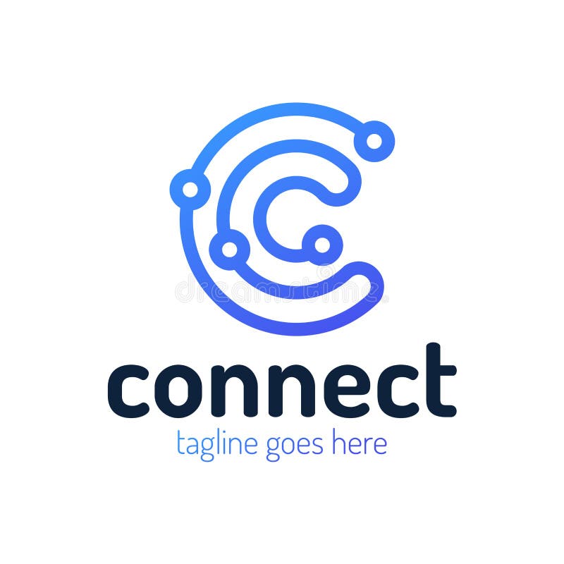 Initial Letter C Logo Connected Circle Symbol. Tech Letter C Vector ...