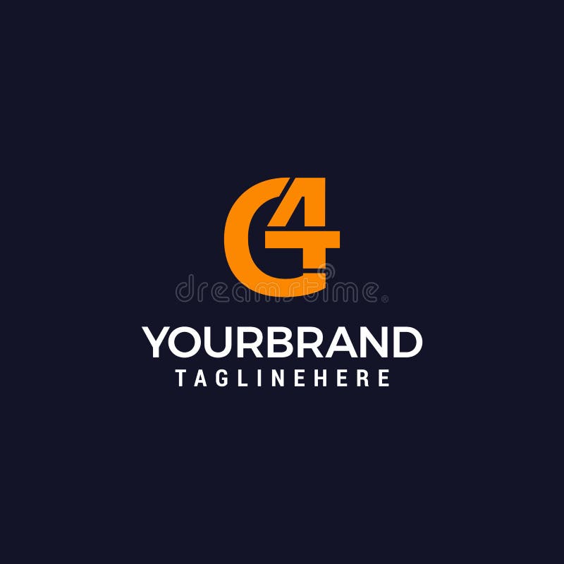 Initial Letter C4 Logo Design Template Vector Stock Vector ...