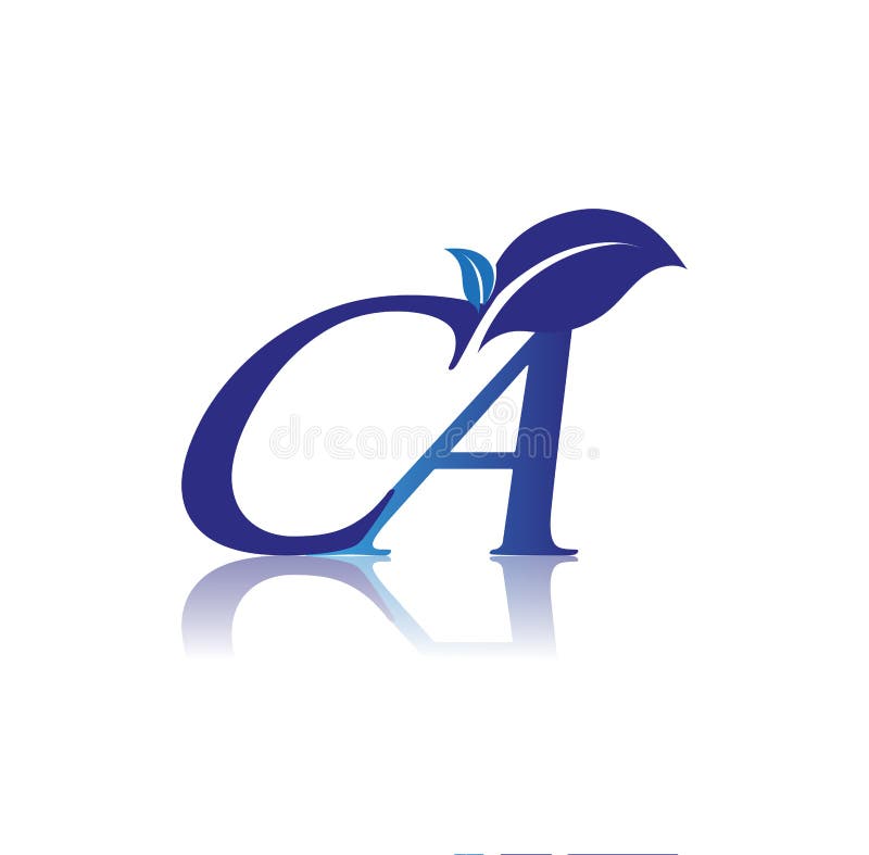 Initial Letter CA with Leaf Logo, Colored Blue Nature and Environment ...