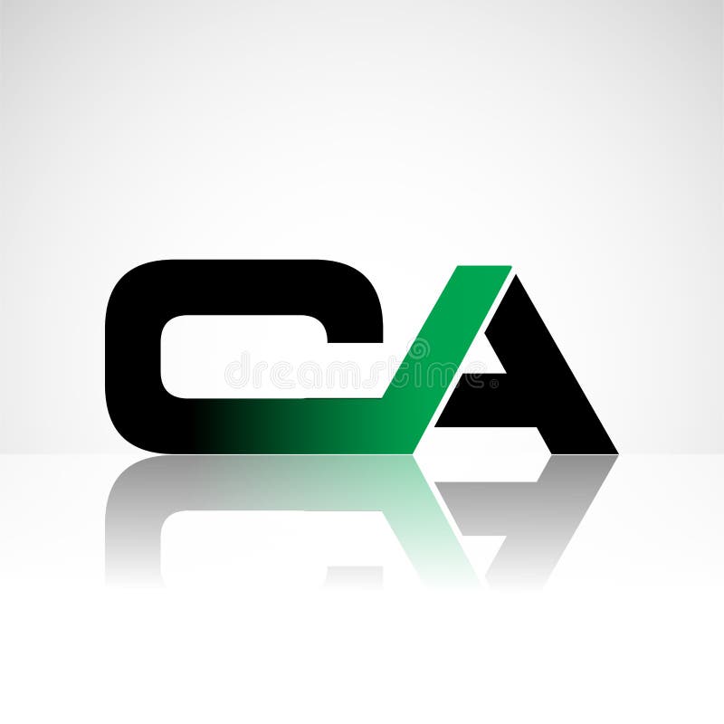 Initial Letter CA Uppercase Modern and Simple Logo Linked Green and ...