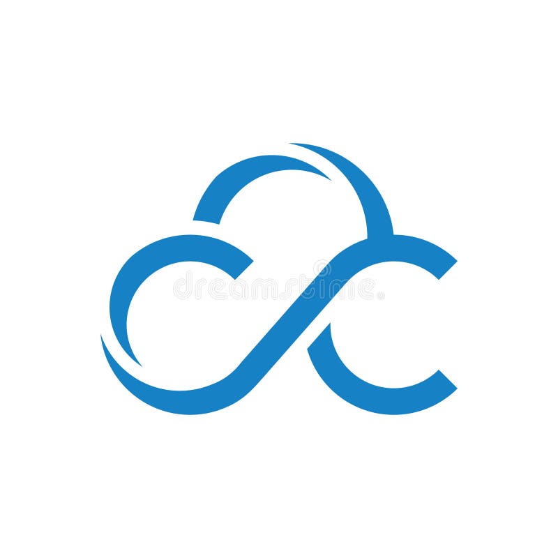 Initial Letter CC Logo Design with Cloud Element. Symbol for Technology ...