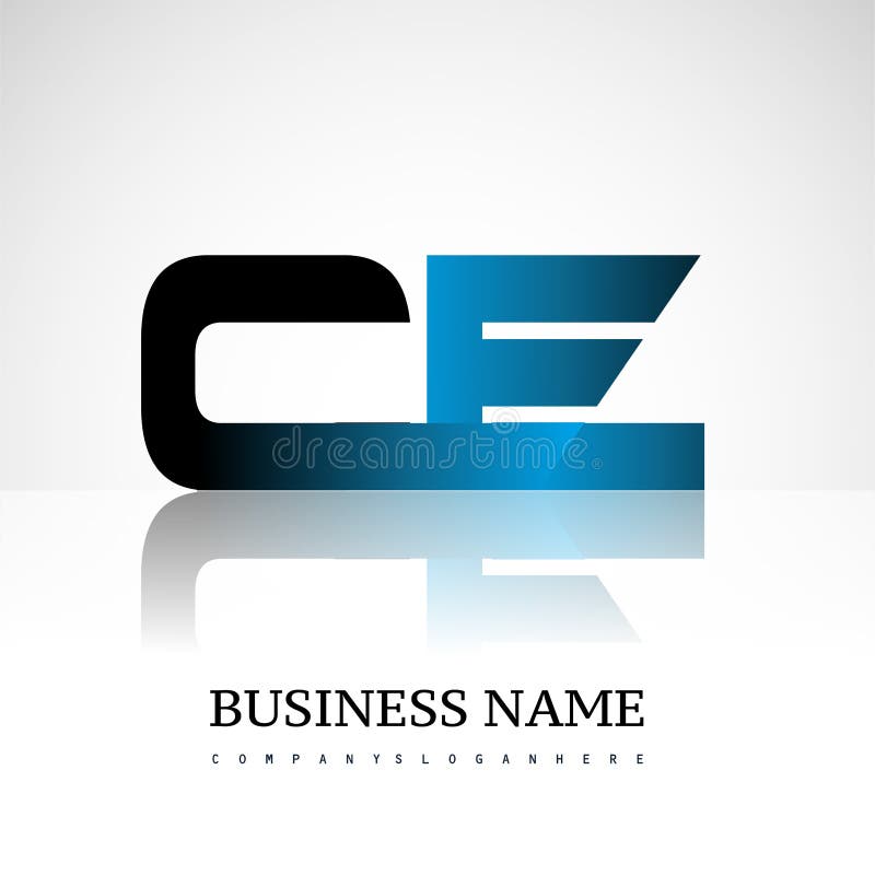 Initial Letter CE Uppercase Modern and Simple Logo Linked Blue and ...