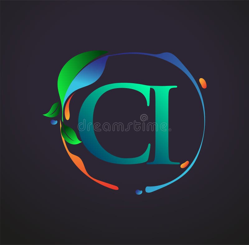 Initial Letter CI with Nature Elements Logo, Colorful Nature and ...