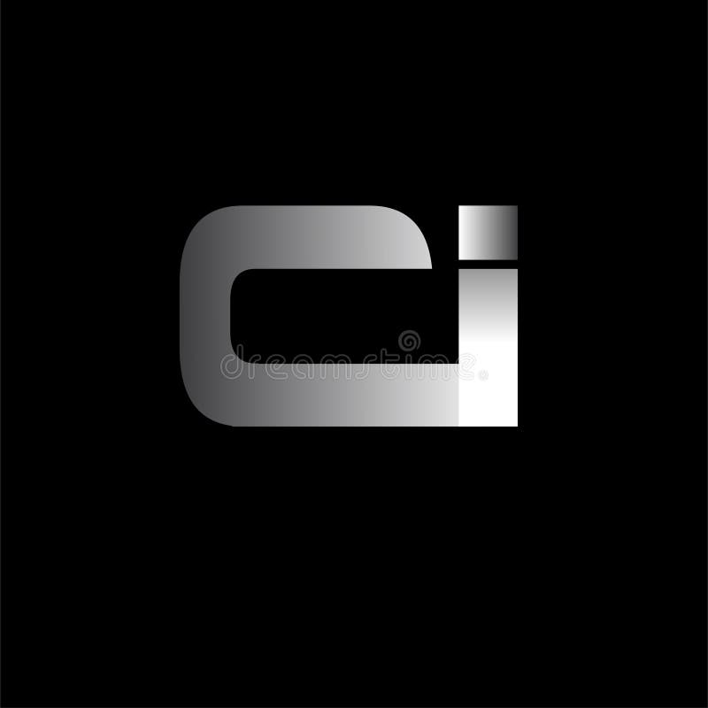 Initial Letter CI Uppercase Modern and Simple Logo Linked White Colored ...