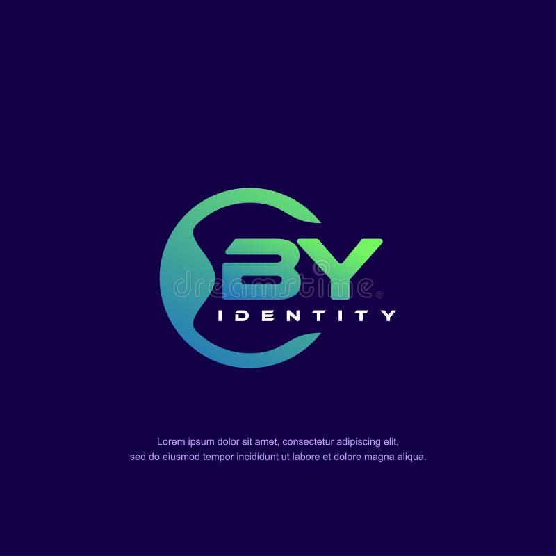 By Initial Letter Circular Line Logo Template Vector with Gradient ...