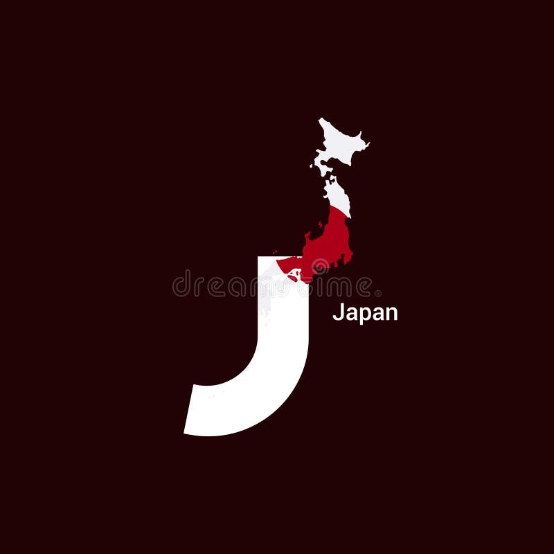 Initial Letter Country with Map and Flag Stock Vector - Illustration of ...