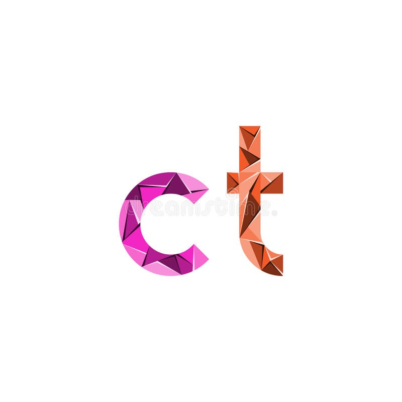 Initial Letter Ct Abstract Triangle Logo Vector Stock Vector ...