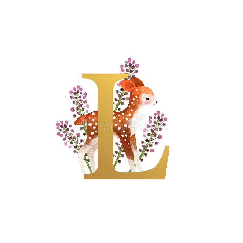 Initial Letter with Cute Naive Flowers Stock Illustration ...