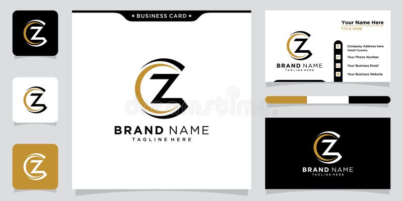 Initial Letter CZ Icon Vector Logo Template Illustration Design Stock ...
