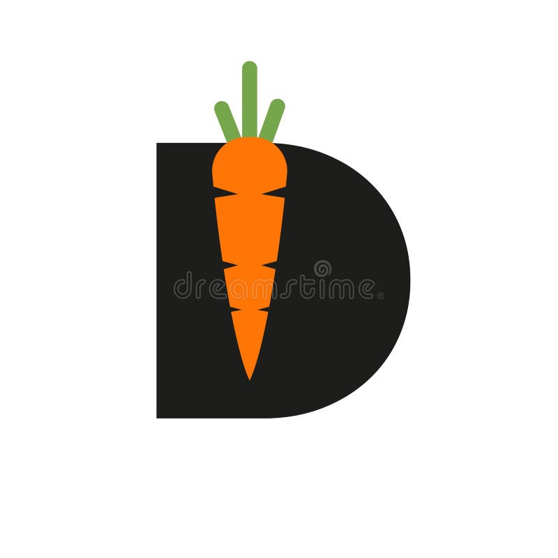 Initial Letter D Carrot Icon Design Vector Template. Carrot Logo Based ...