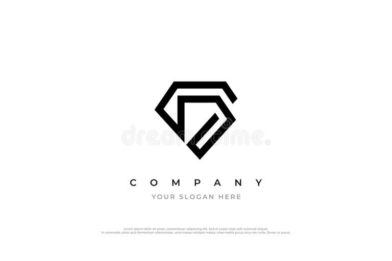 Initial Letter D Diamond Logo Design Stock Vector - Illustration of ...