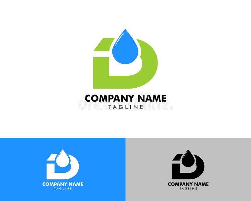 Initial Letter D Drop Water Logo Design Template Stock Vector ...