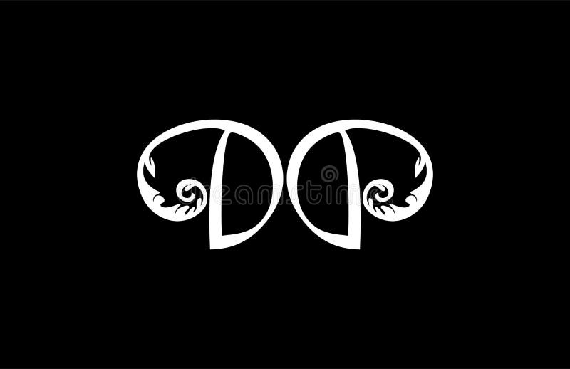 Initial Letter D Font Linked Filigree Stock Illustration - Illustration ...