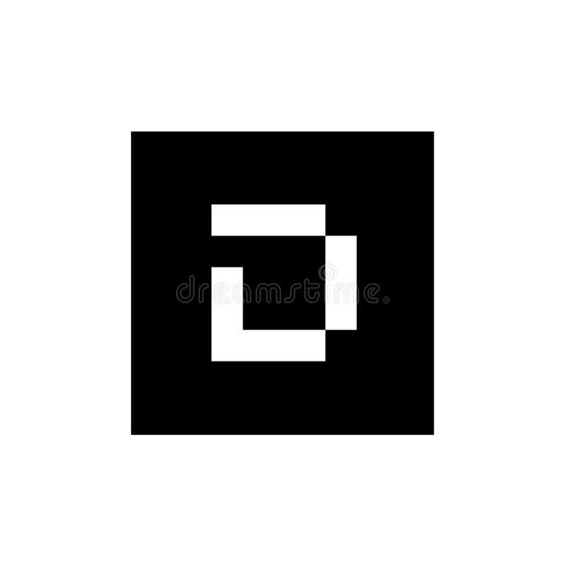 Initial Letter D Logo Icon Design, Combined with Square, Black and ...