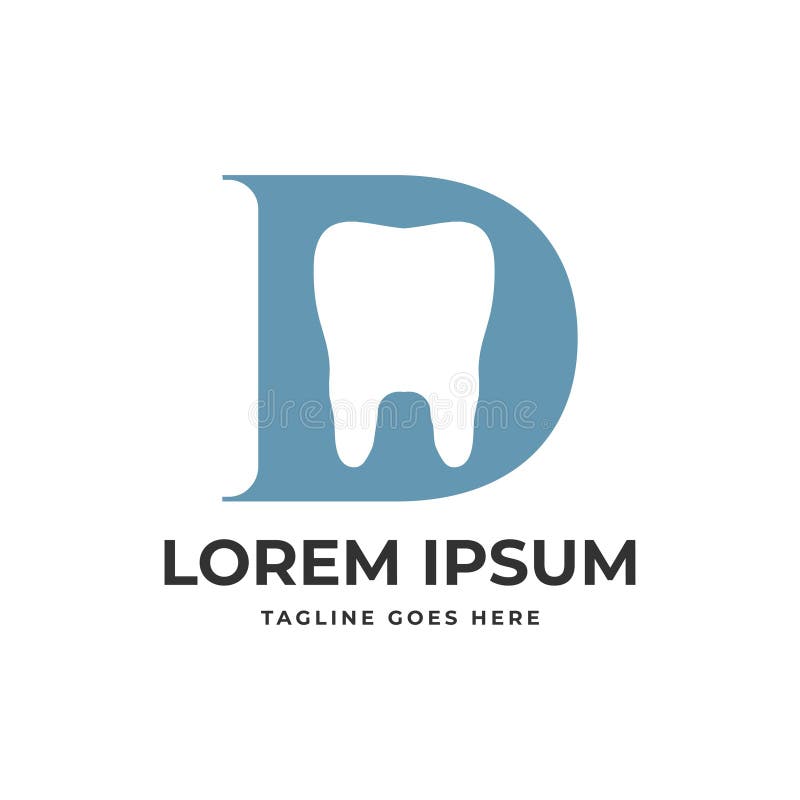 Initial Letter D with Tooth for Dent Dental Dentist Icon Symbol ...