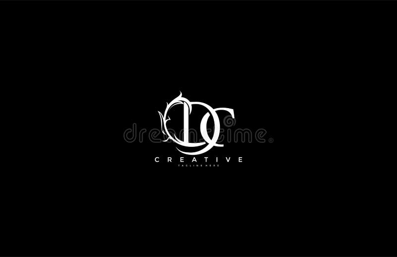 Initial Letter DC Linked Monogram Floral Modern Gothic Logotype Stock ...