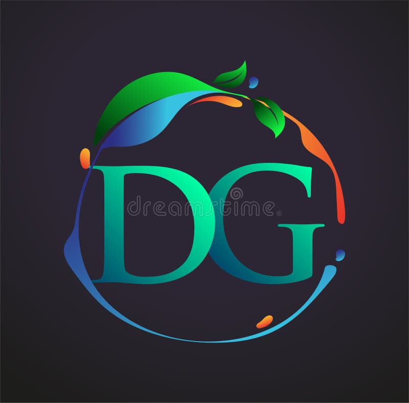 Initial Letter DG with Nature Elements Logo, Colorful Nature and ...