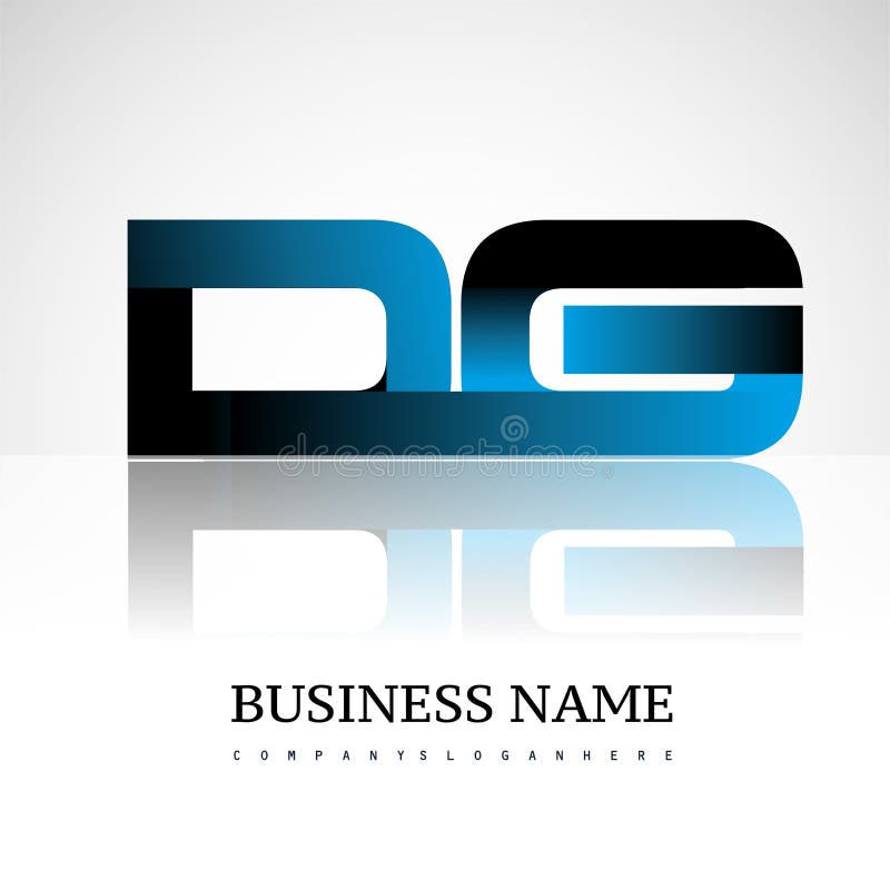 Initial Letter DG Uppercase Modern and Simple Logo Linked Blue and ...