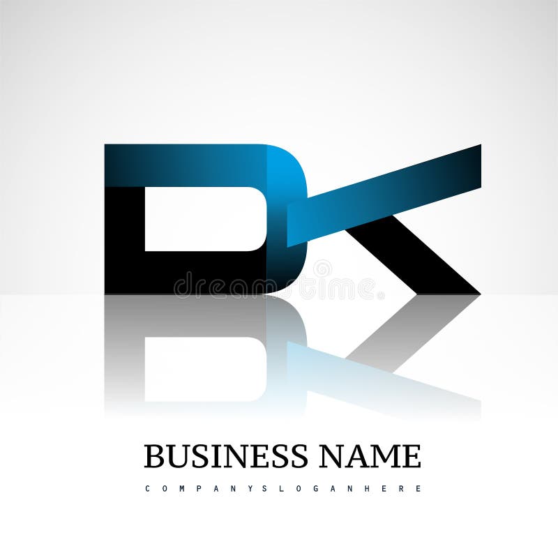 Initial Letter DK Uppercase Modern and Simple Logo Linked Blue and ...