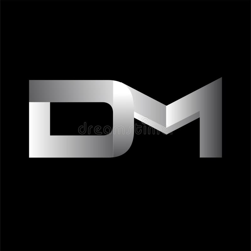 Initial Letter DM Uppercase Modern and Simple Logo Linked White Colored ...
