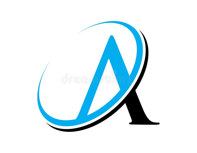 Initial Letter a with Double Swoosh in Blue and Gray Color Combo Stock ...
