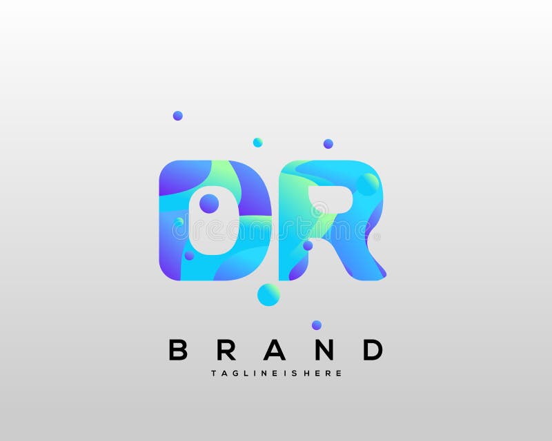 Initial Letter DR Logo with Colorful Circle Background, Letter ...
