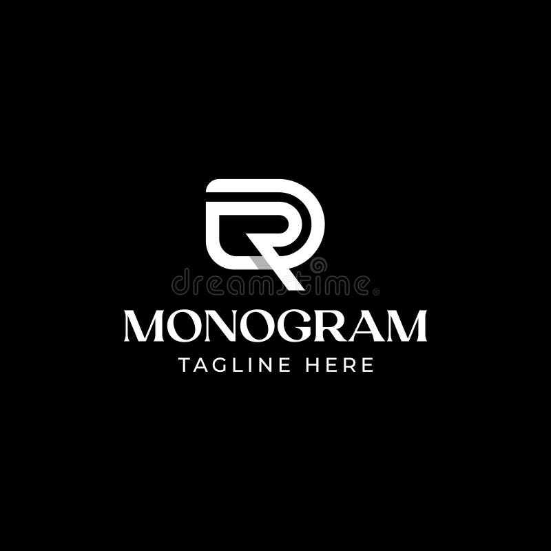 Initial Letter DR RD D R Monogram Logo Template in Isolated Black ...