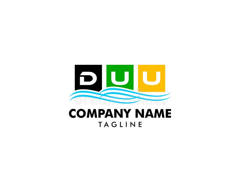 Initial Letter DUU Sea Wave Icon Vector Illustration Design Logo Stock ...