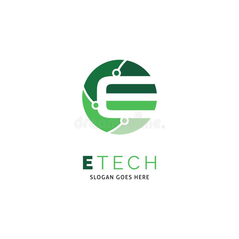 Initial Letter E Circuit Technology Icon Vector Logo Template ...