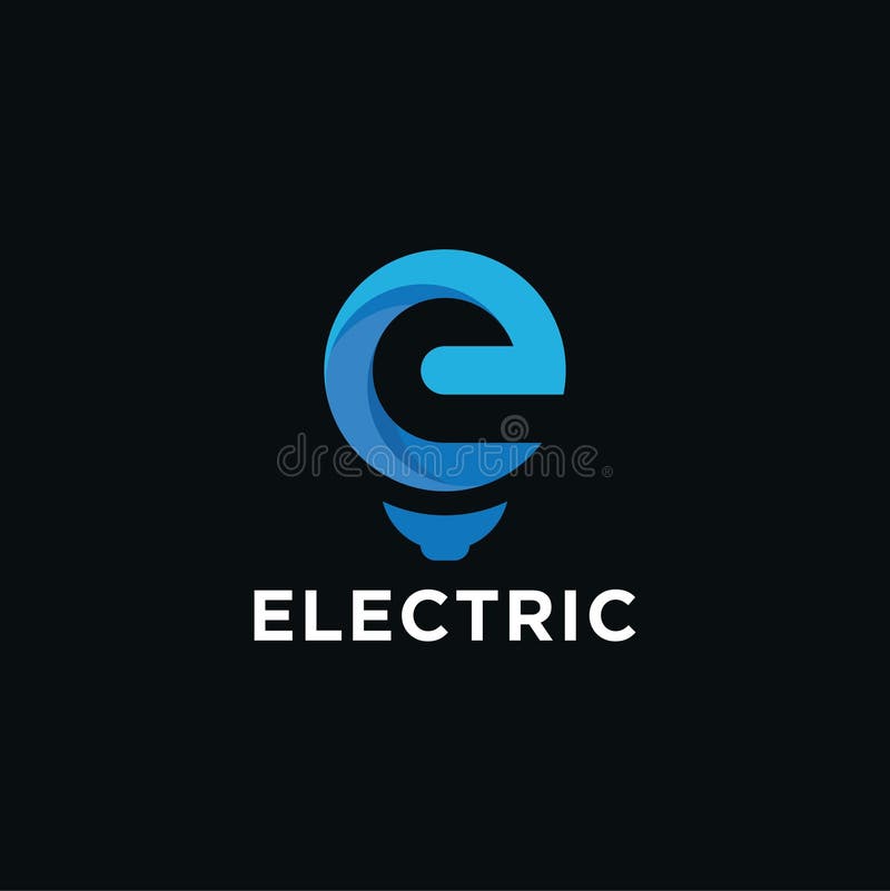 Initial Letter E Electric Light Bulb Logo Design Inspiration Stock ...