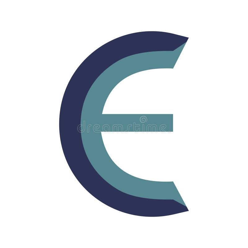 Initial Letter E 003 stock vector. Illustration of font - 343491822